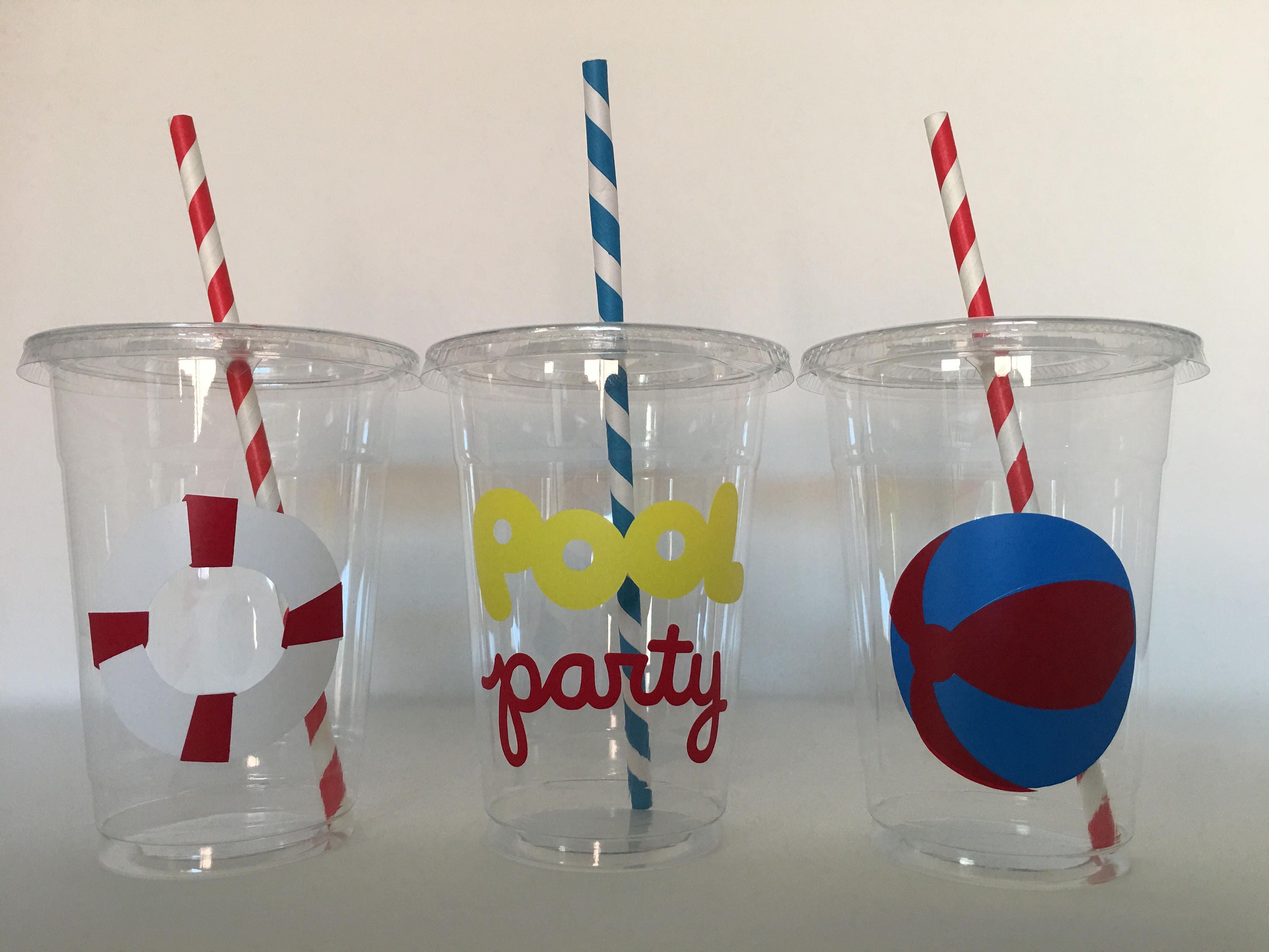 Pool Party Cups Swimming Party Cups Summer Party Cups Pool - Etsy