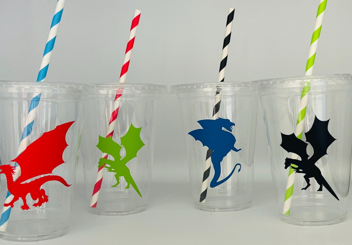 Dragon Party Cups, Dragon Birthday Party Cups, Knight Party Cups ...