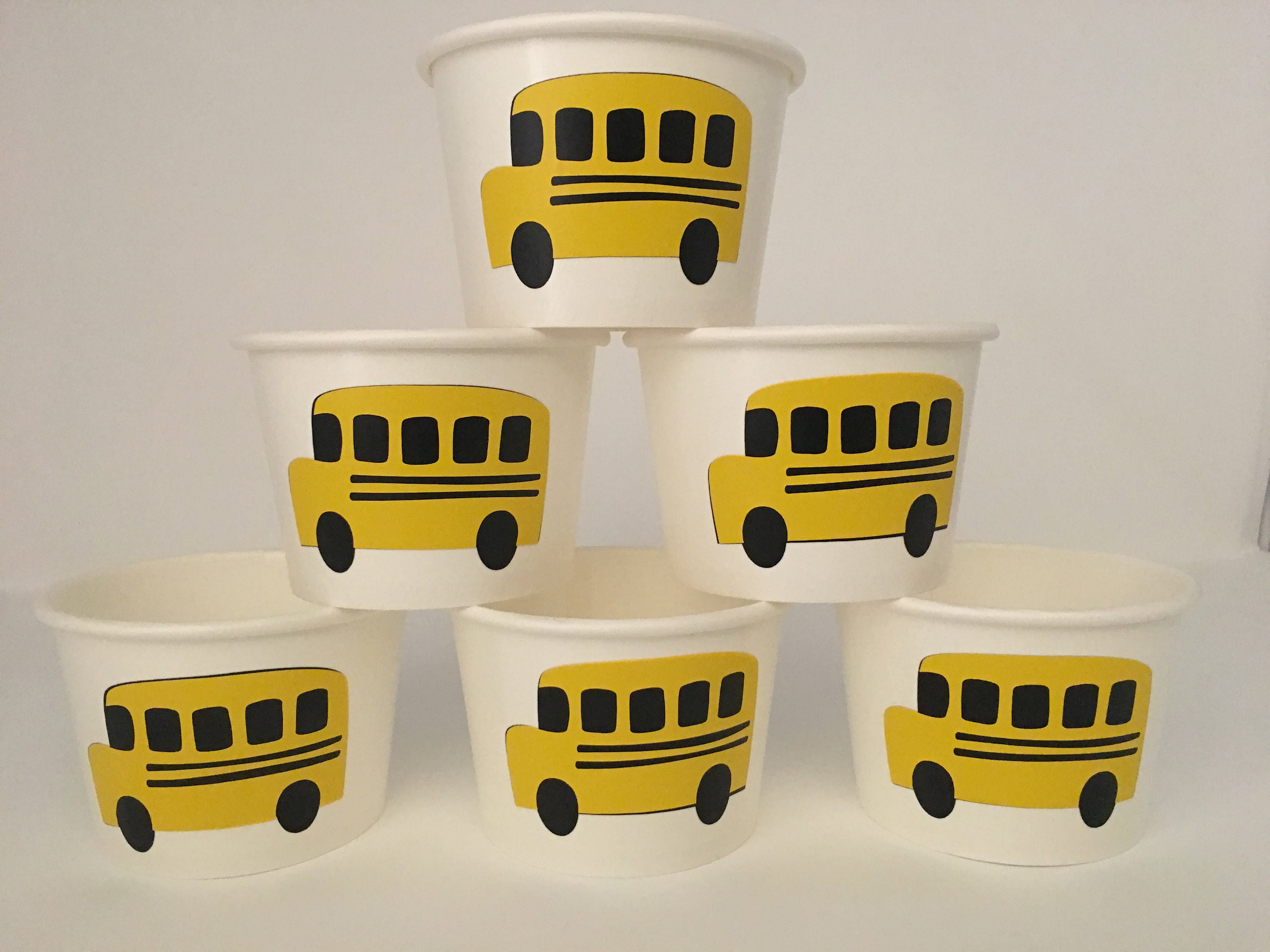 Bus Party Snack Cups Bus Birthday Party Snack Cups School | Etsy