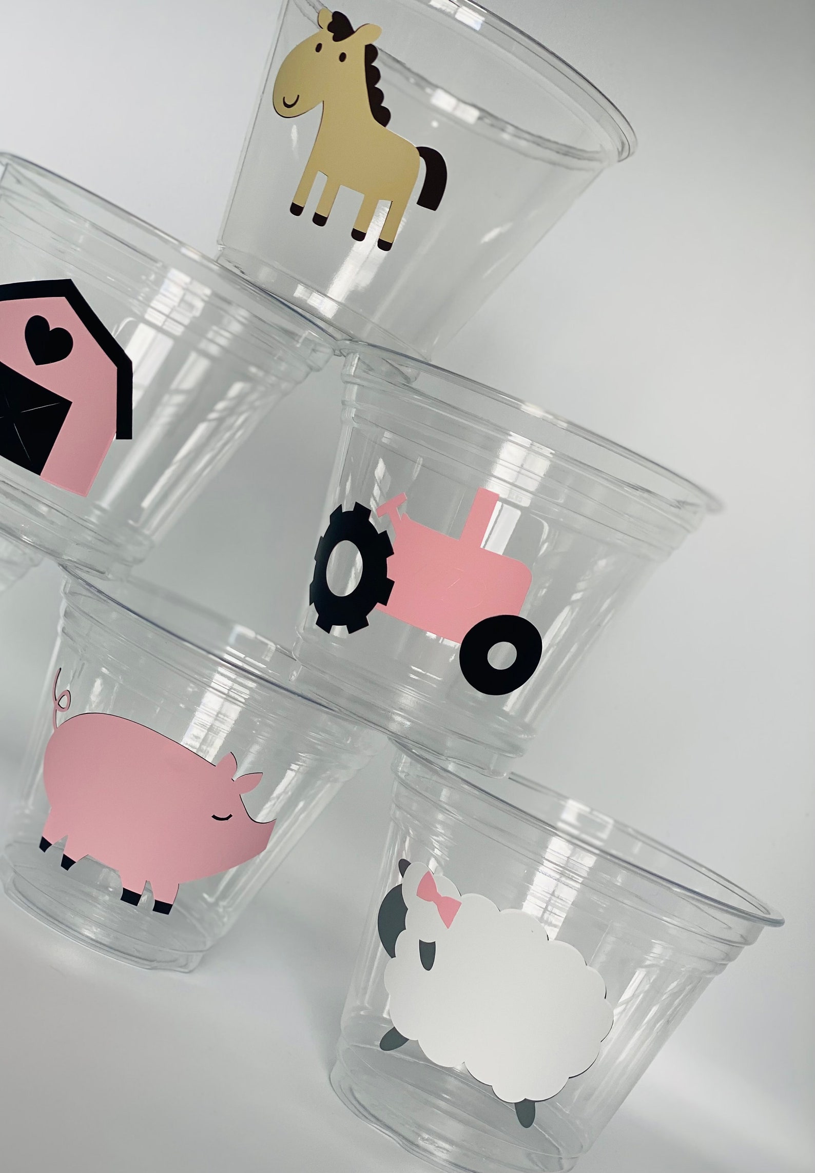 Girl Farm Party Snack Cups Farm Party Snack Cups Girly Farm - Etsy