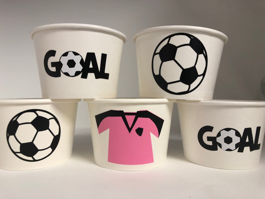 Soccer Party Snack Cups, Girls Soccer Party Snack Cups, Pink Soccer ...