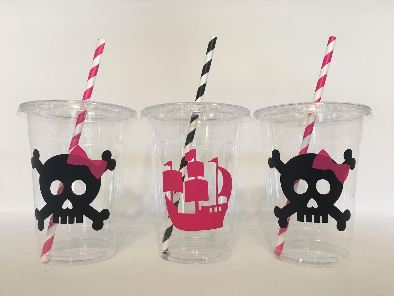 Girl Pirate Party Cups Pirate Party Cups Pirate Birthday - Etsy