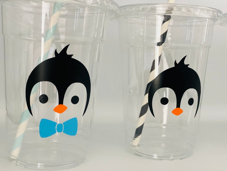 Penguin Party Cups, Penguin Birthday Party Cups, Penguin Party Favors ...