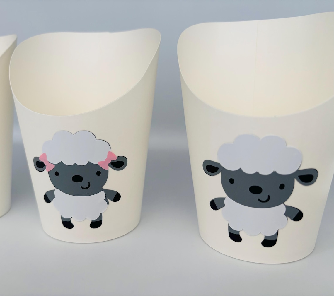 Sheep Party Snack Cups, Sheep Birthday Party, Sheep Baby Shower, Sheep ...