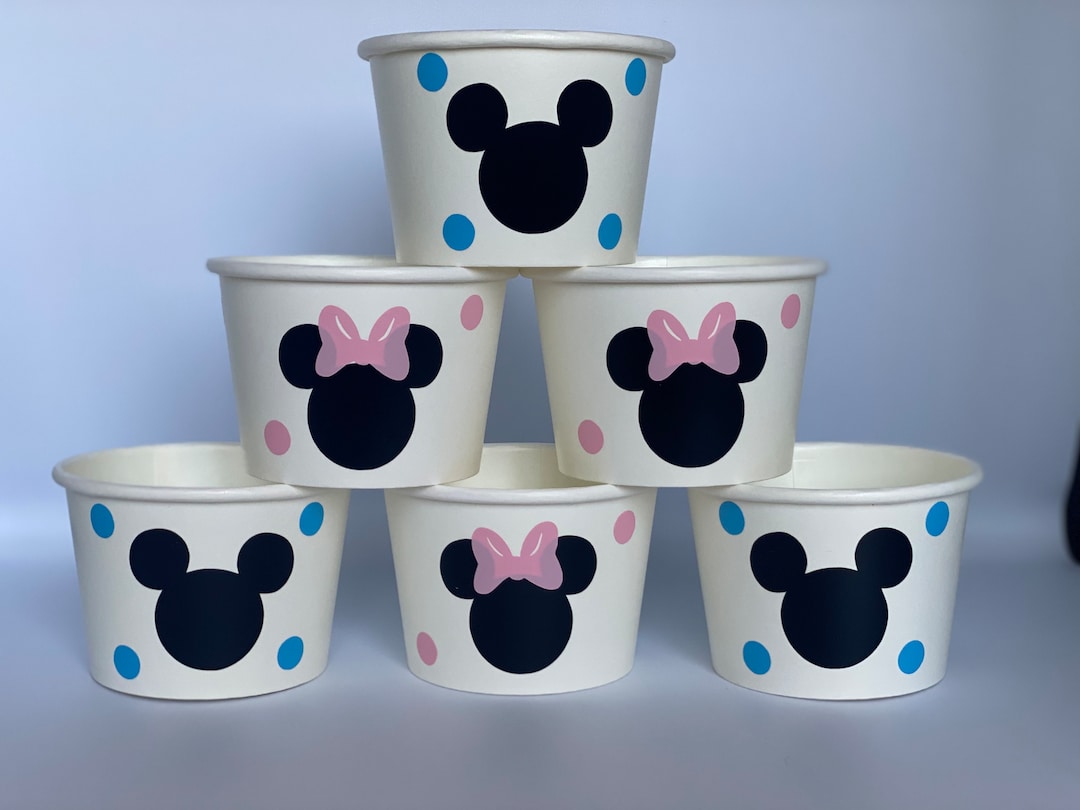 Minnie Mouse Party Snack Cups, Mickey Birthday Party, Gender Reveal ...