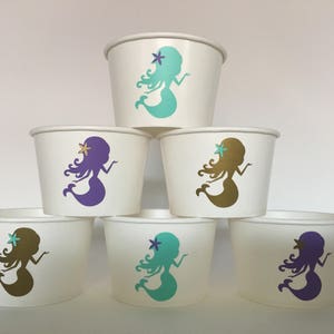 Mermaid Party Snack Cups, Mermaid Birthday Party Cups, Ocean Party Cups ...