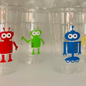 Robot Party Cups, Robot Birthday Party Cups, Robot Baby Shower, Robot ...