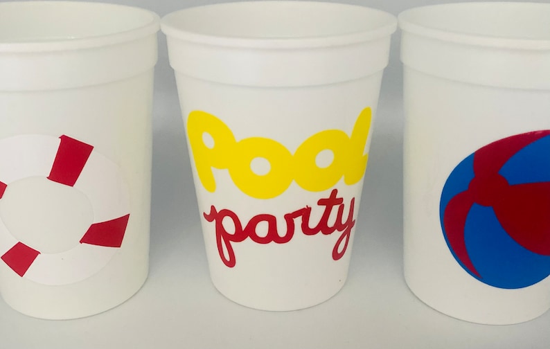 Pool Party Cups, Swimming Party Cups, Summer Party Cups, Pool Birthday ...