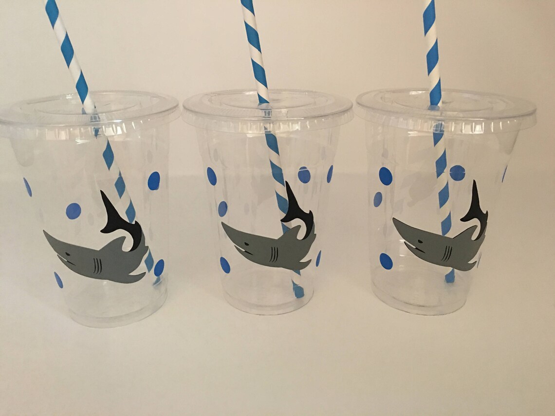 Shark Party Cups, Shark Birthday Party Cups, Ocean Party Cups, Under ...
