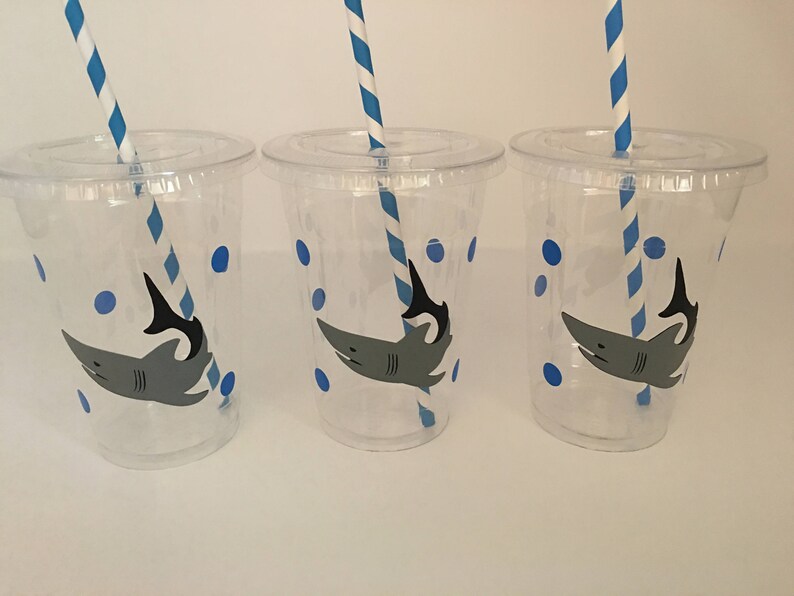 Shark Party Cups, Shark Birthday Party Cups, Ocean Party Cups, Under ...