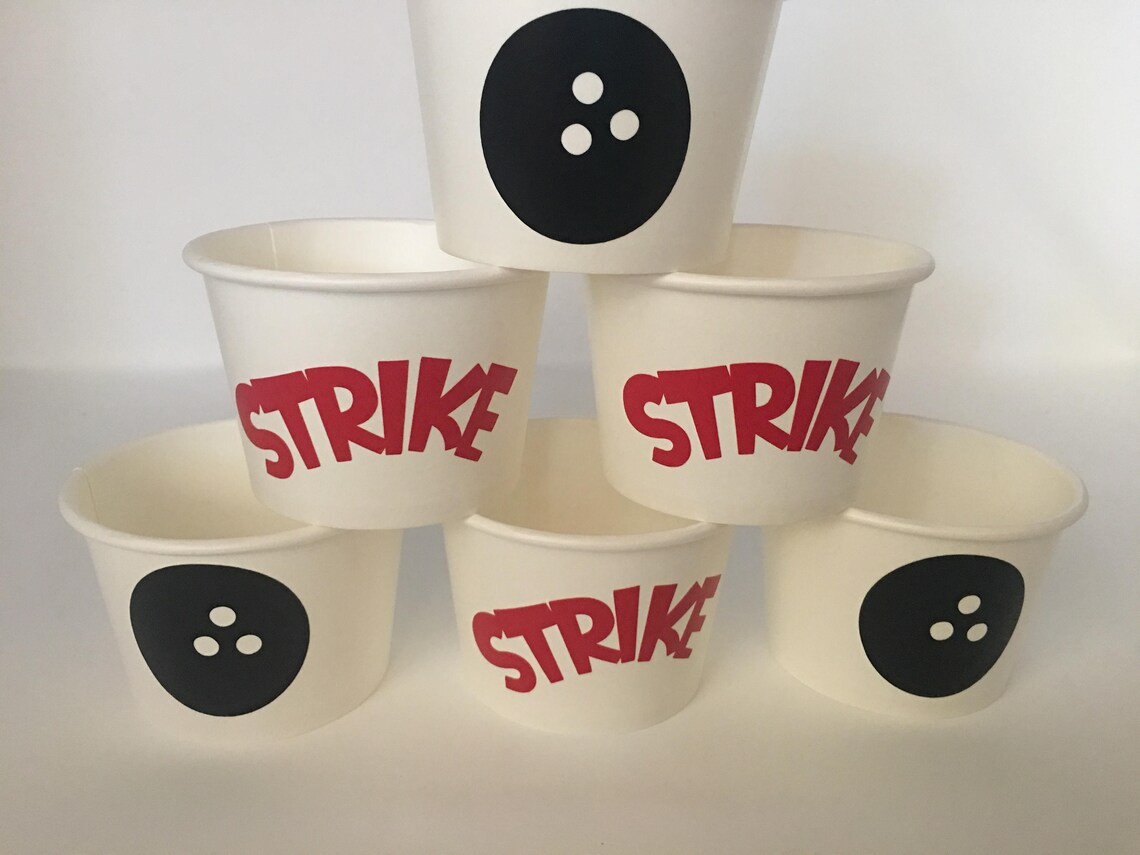 Bowling Party Snack Cupsbowling Birthday Party Bowling - Etsy
