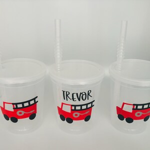 Fireman Party Cups, Firetruck Party Cups, Fireman Birthday Party ...