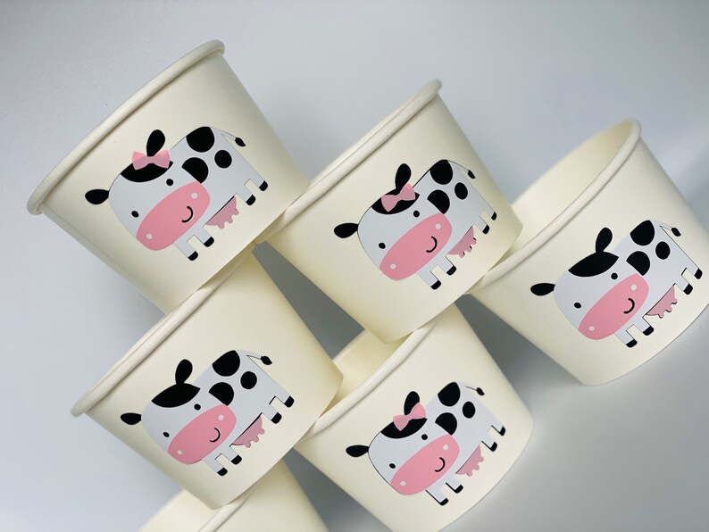 Cow Party Cups Cow Birthday Party Farm Party Cups Farm - Etsy