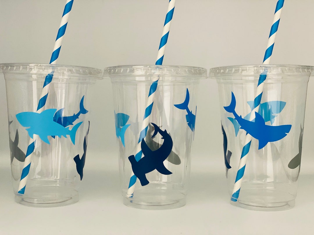 Shark Party Cups, Shark Birthday Party Cups, Ocean Party Cups, Under ...