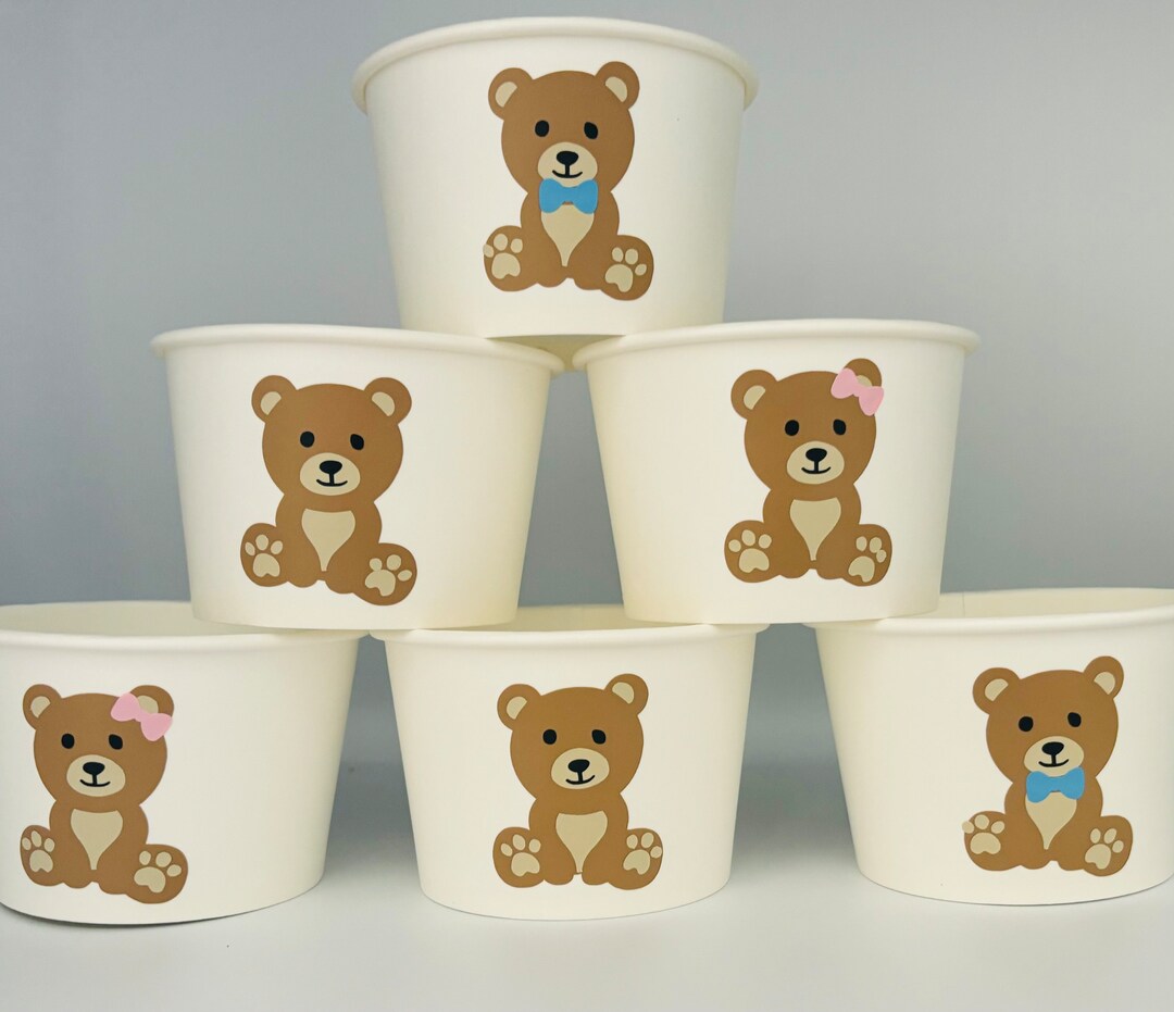 Teddy Bear Party Snack Cups, Bear Baby Shower Snack Cups, Little Bear ...