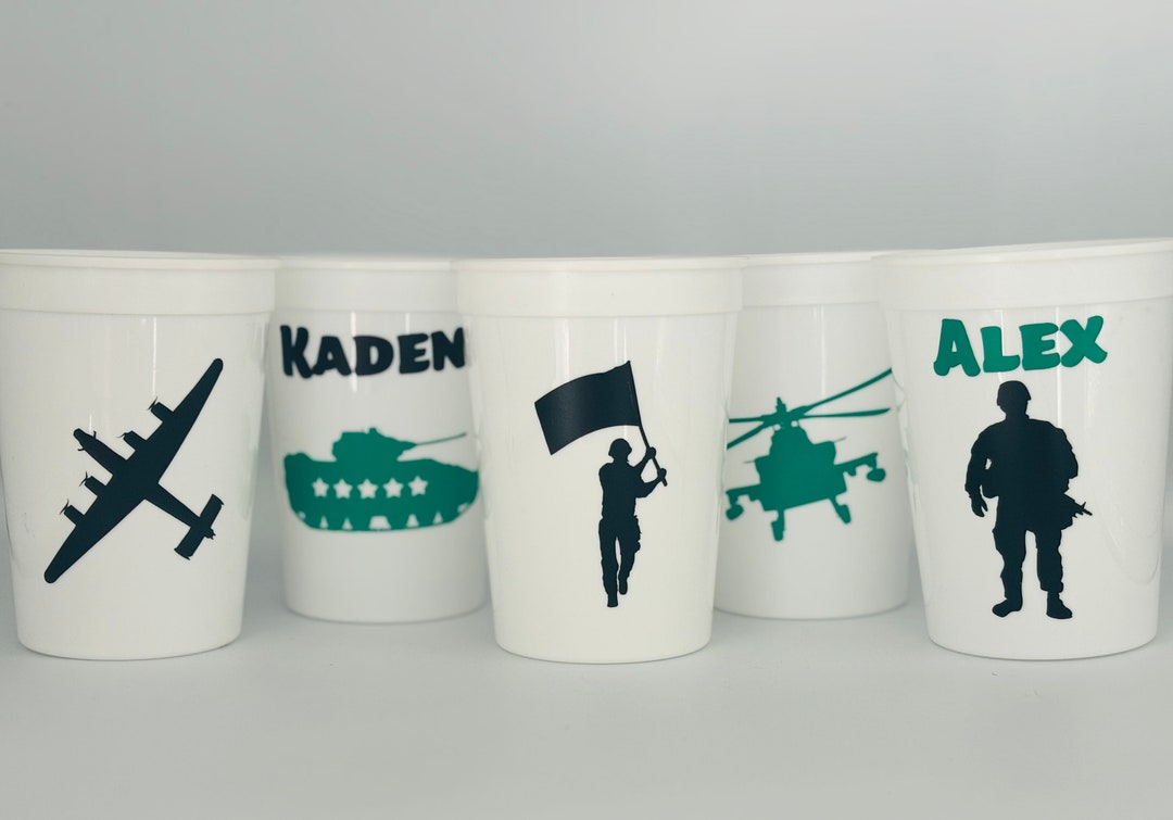 Army Party Cups, Army Birthday Cups, Army Party Favors, Army Party ...