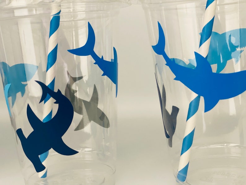 Shark Party Cups, Shark Birthday Party Cups, Ocean Party Cups, Under ...