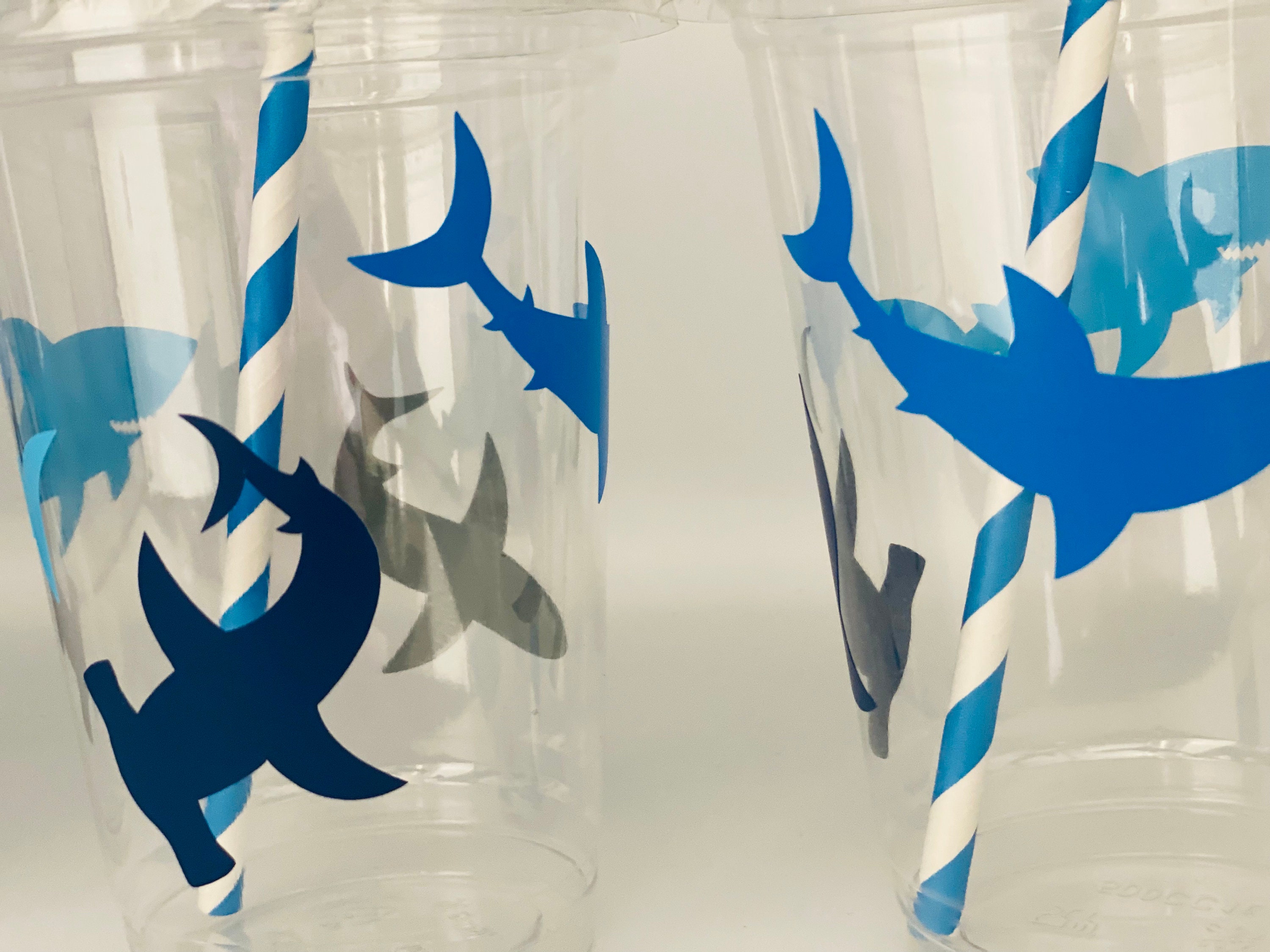Shark Party Cups, Shark Birthday Party Cups, Ocean Party Cups, Under ...