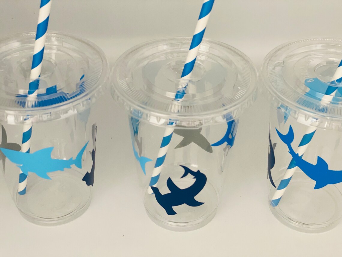 Shark Party Cups, Shark Birthday Party Cups, Ocean Party Cups, Under ...
