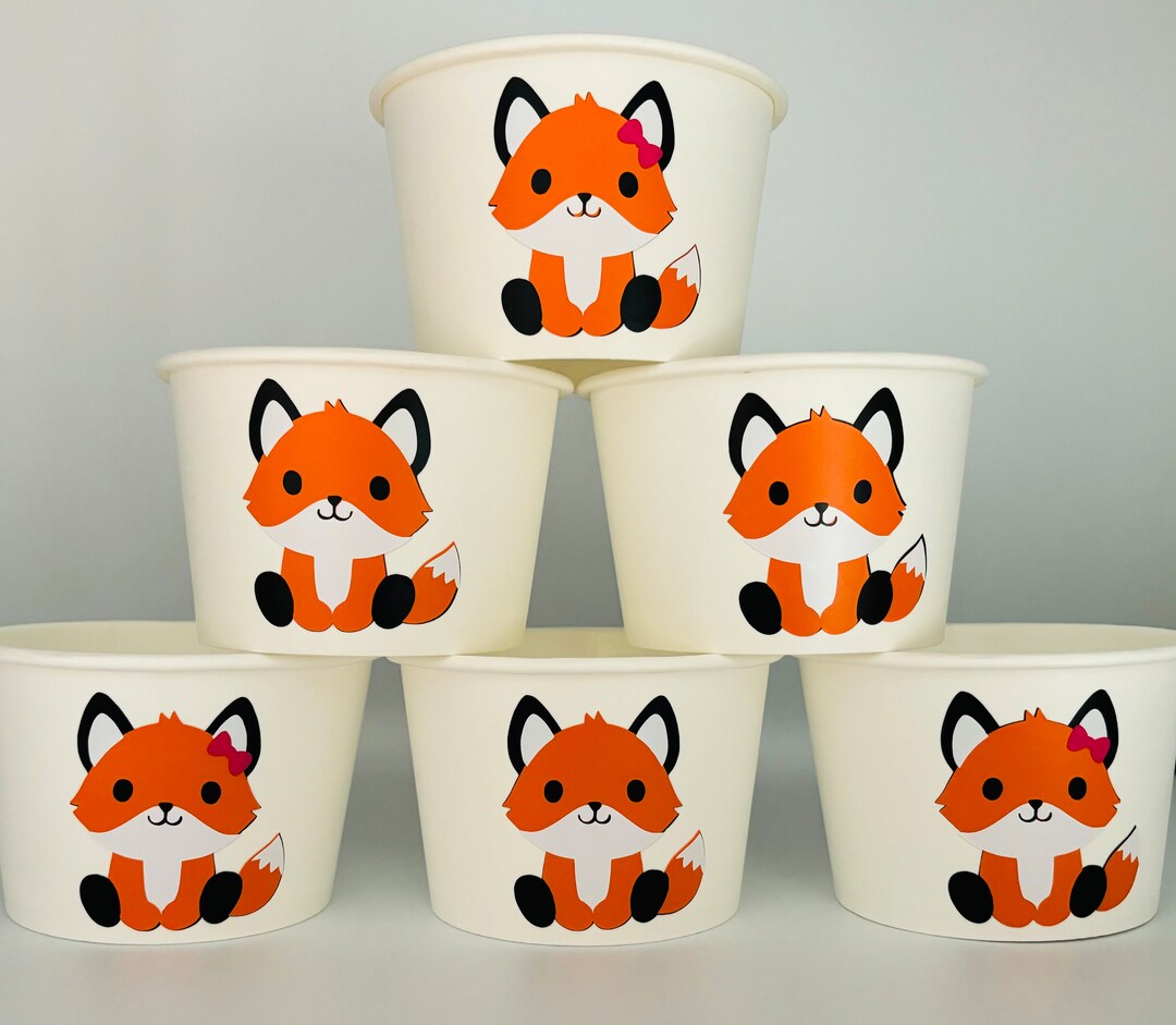 Fox Party Snack Cups, Fox Baby Shower, Woodland Baby Shower Snack Cups ...