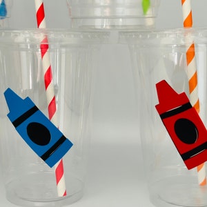 Crayon Party Cups, Art Party Cups, Artist Party, Crayon Birthday Party ...
