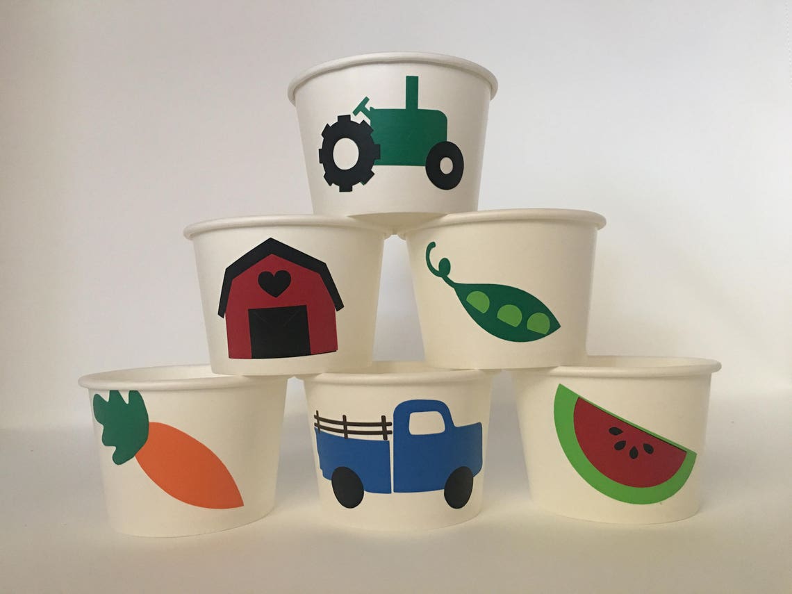 Farmers Market Party Cupsfarm Party Cups Farm Birthday - Etsy