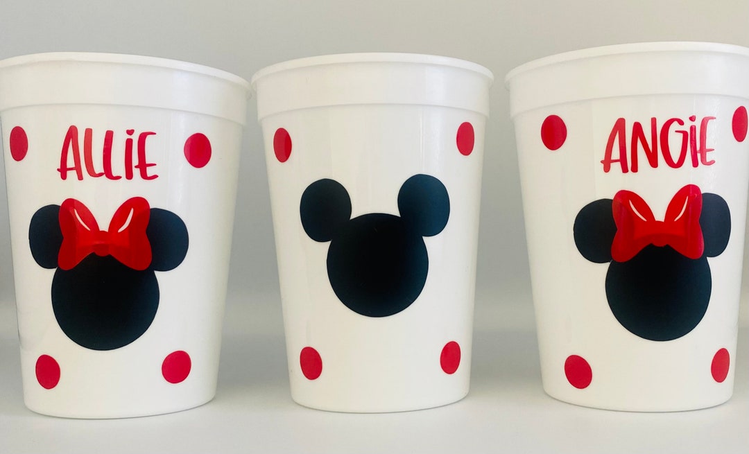 Red Minnie Mouse Party Cups, Red Mickey Party, Minnie Birthday Party ...
