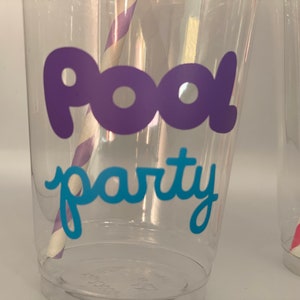Pool Party Cups Swimming Party Cups Summer Party Cups Pool - Etsy