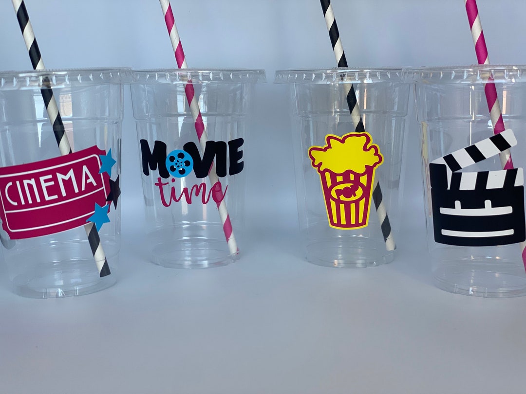 Popcorn Party Cups, Movie Party Cups, Popcorn Birthday Party Cups ...