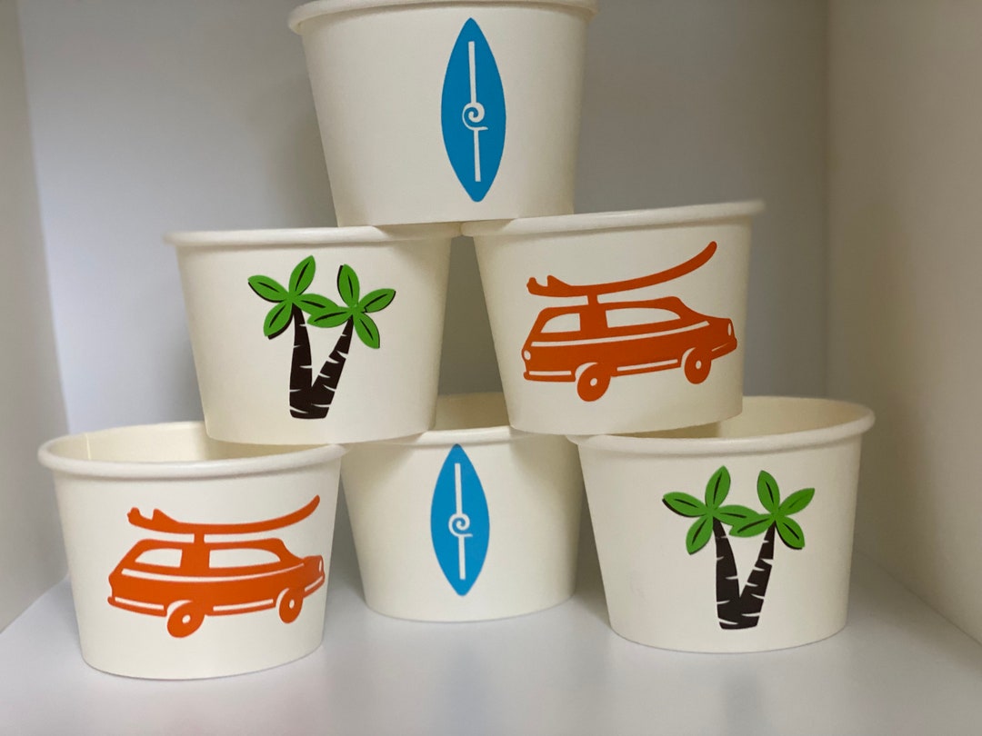 Surf Party Cups Surf Birthday Party Cups Surf Party Favors - Etsy