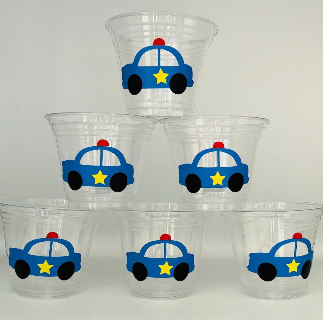 Police Party Cups, Cop Party Cups, Police Birthday Party Cups, Cop ...