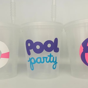 Pool Party Cups, Swimming Party Cups, Summer Party Cups, Pool Birthday ...