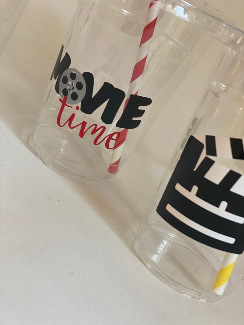Popcorn Party Cups Movie Party Cups Popcorn Birthday Party - Etsy
