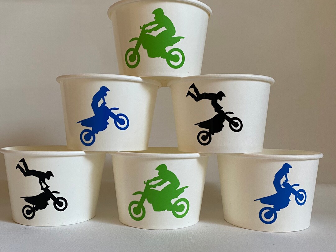 Dirt Bike Party Cups, Motorcycle Party Cups, Motorcycle Birthday Party ...
