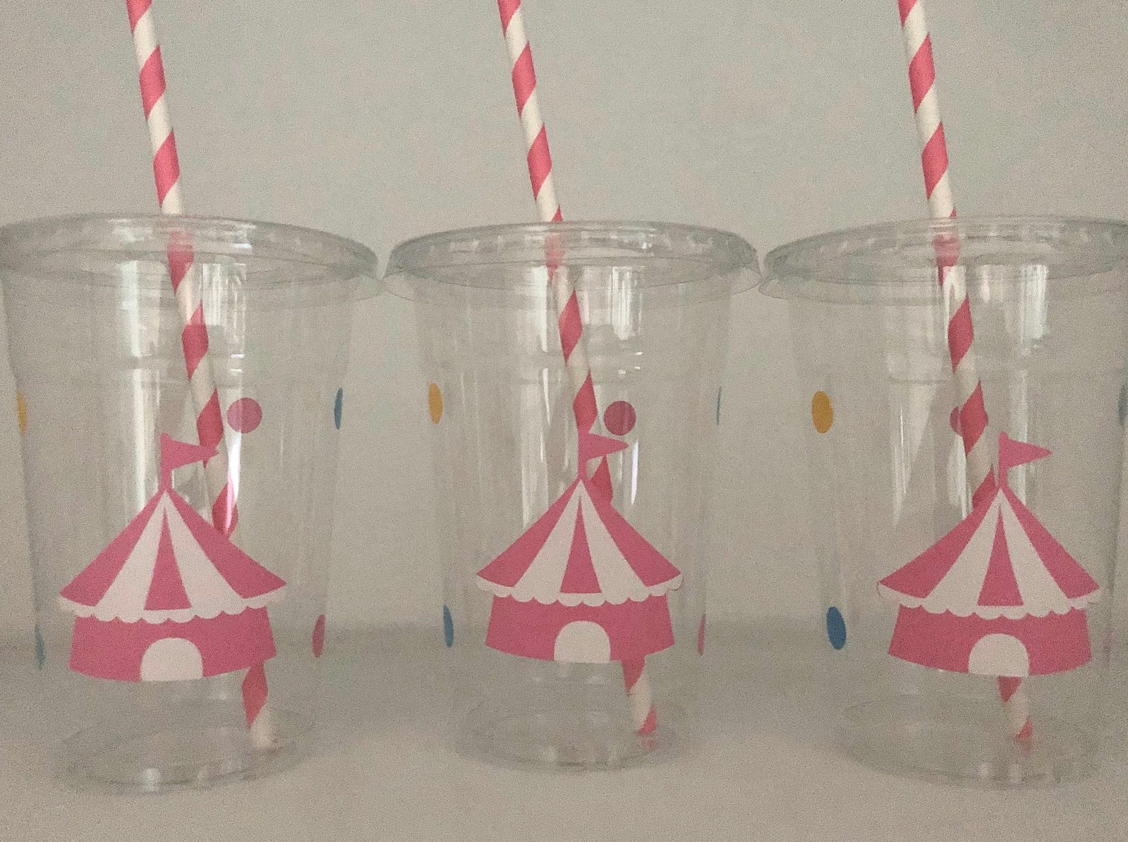 Girl Circus Party Cups,pink Carnival Party Cups, Pink Circus Birthday ...