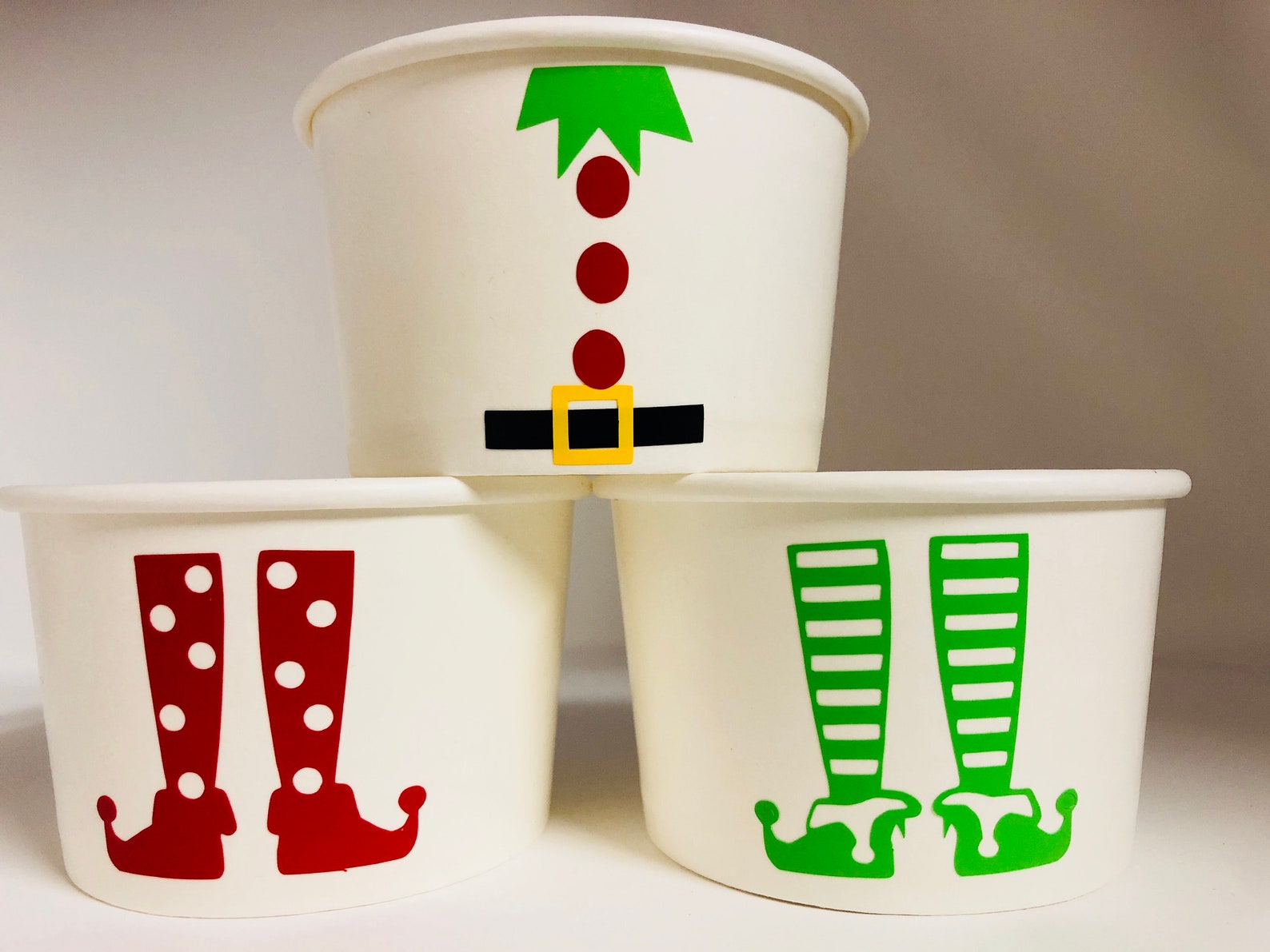 Elf Party Snack Cups Elf Birthday Party Cups Christmas Party - Etsy