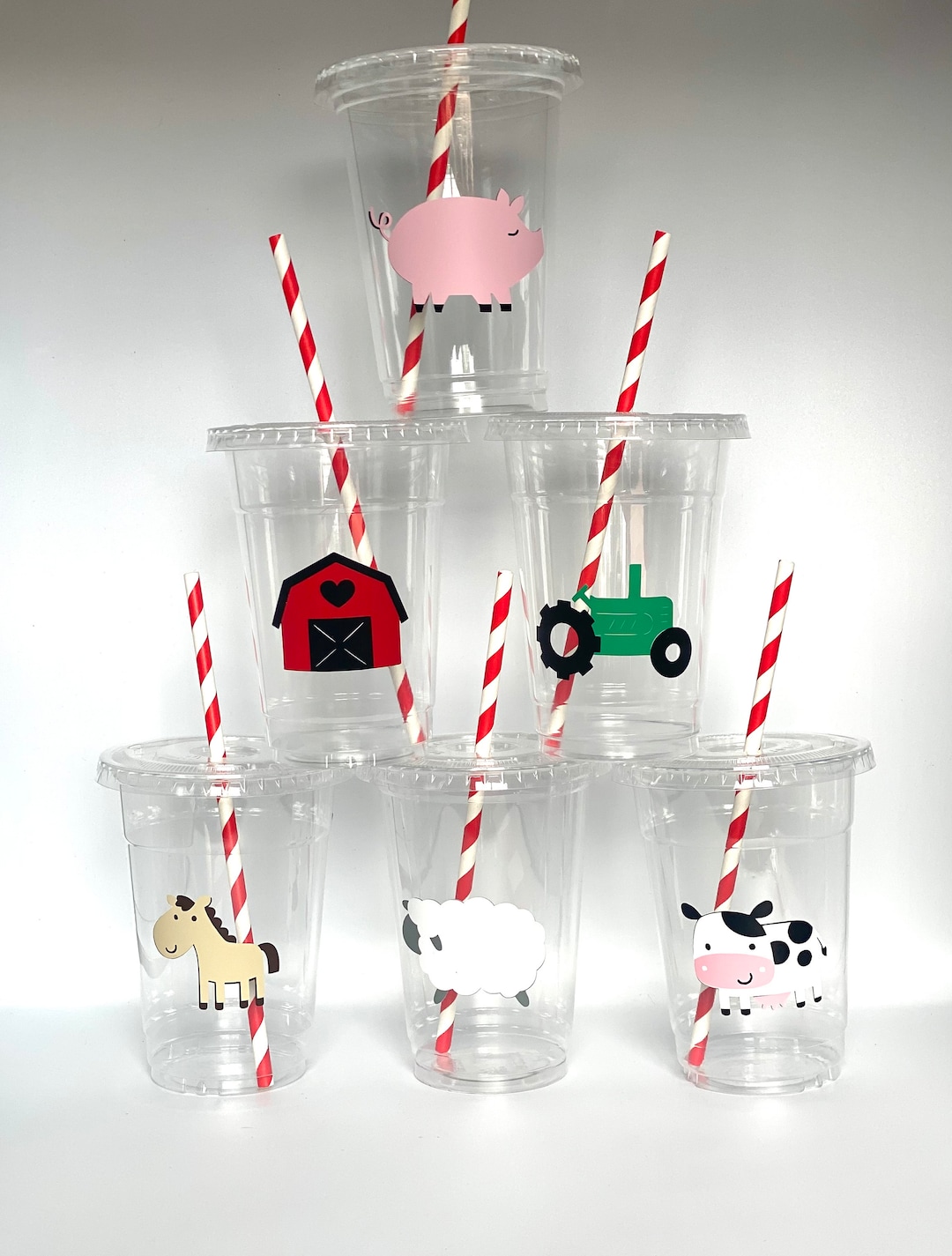 Farm Party Cups Farming Party Tractor Party Farm Baby - Etsy
