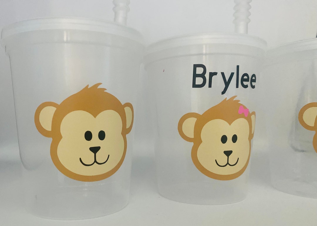 Monkey Party Cups, Monkey Birthday Party Cups, Monkey Baby Shower Cups ...