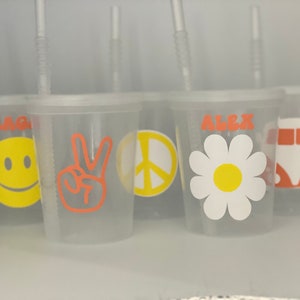 Groovy Party Favors, Two Groovy, Reusable Custom Cups, Groovy Party ...