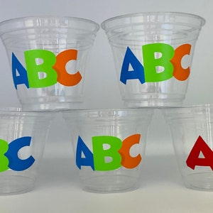 Alphabet Birthday Party Cups, Alphabet Theme Birthday Party, ABC ...