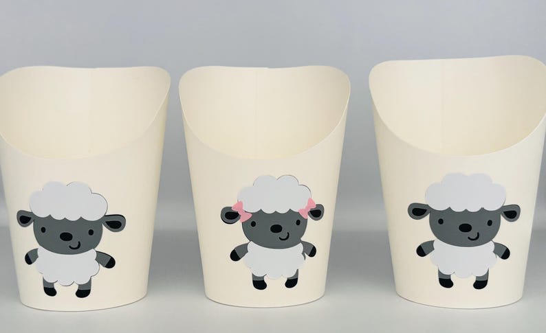 Sheep Party Snack Cups, Sheep Birthday Party, Sheep Baby Shower, Sheep ...