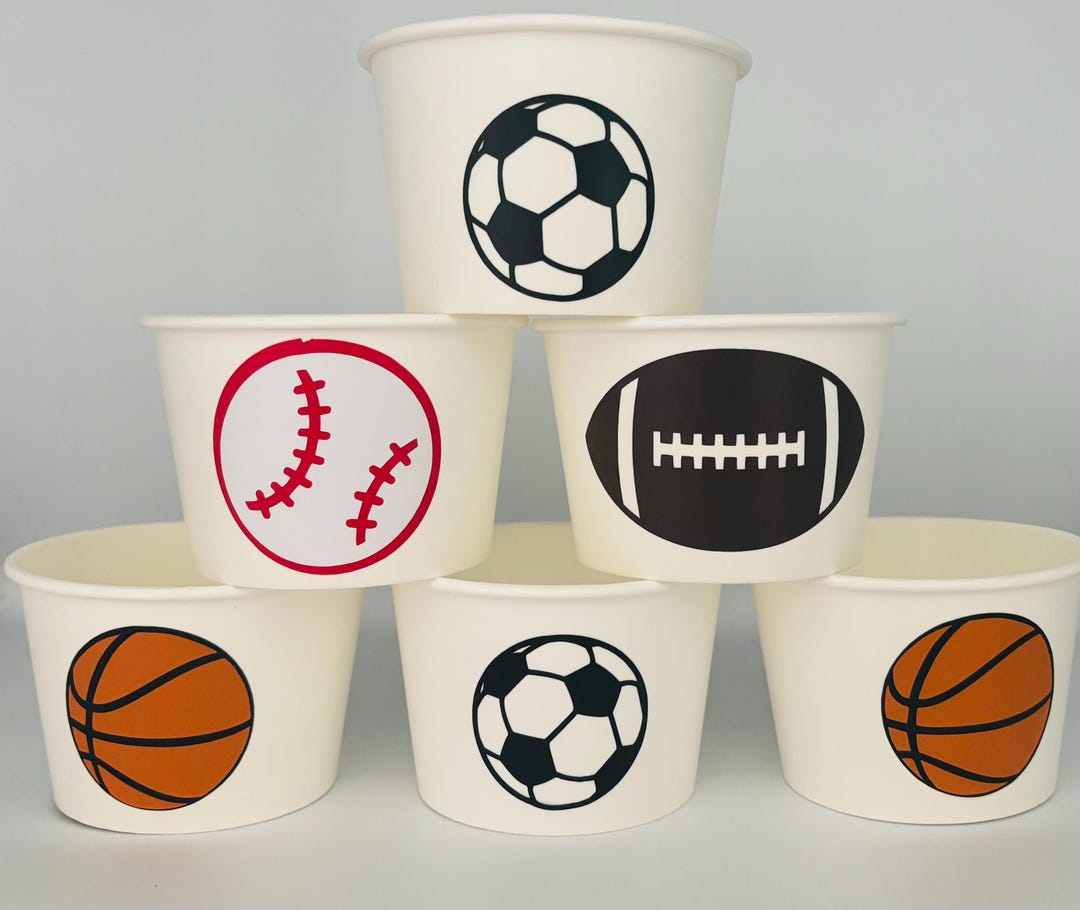 Sports Party Snack Cups, Football Party, Sports Party Supplies, Sports ...