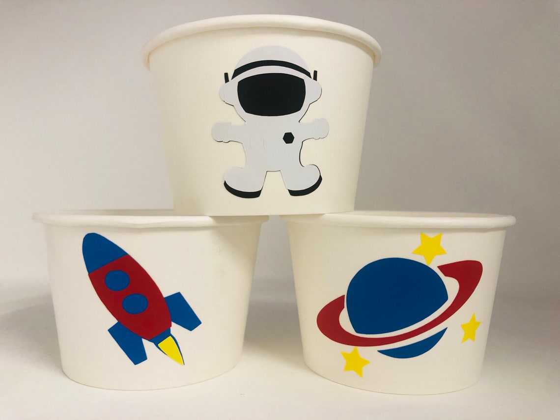 Rocket Party Snack Cups Astronaut Party Snack Cups Outer - Etsy