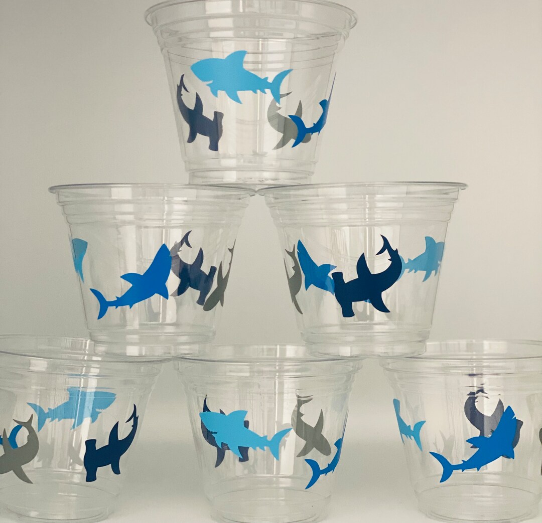Shark Party Snack Cups, Shark Birthday Party Snack Cups, Shark Baby ...