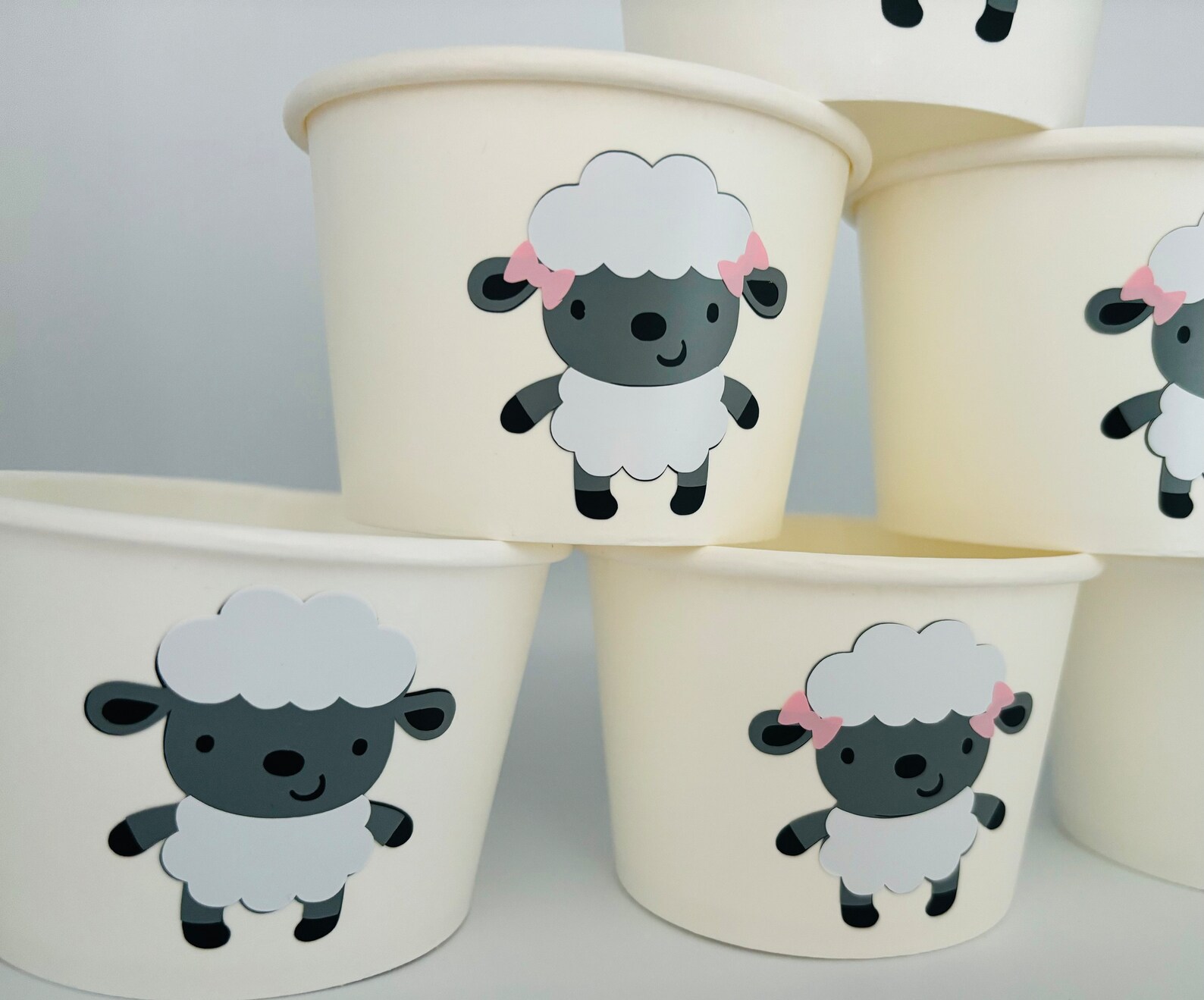 Sheep Party Snack Cups, Sheep Birthday Party, Sheep Baby Shower, Sheep ...