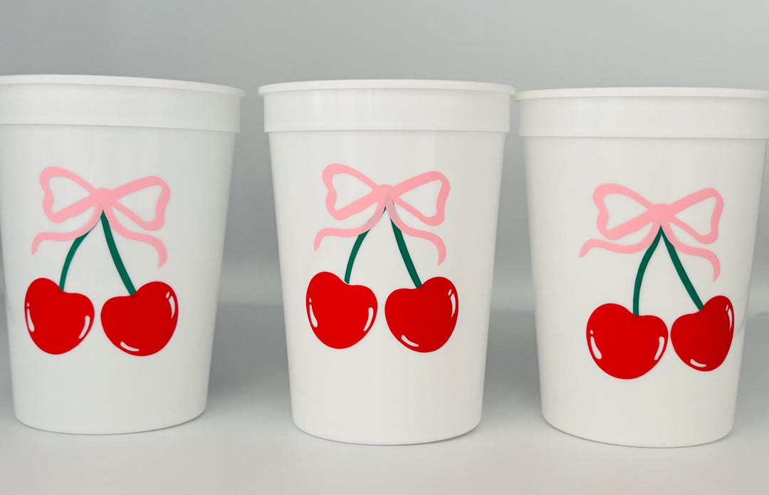 Cherry Party Cups, Cherry Birthday Cups, Cherry Baby Shower Cups ...