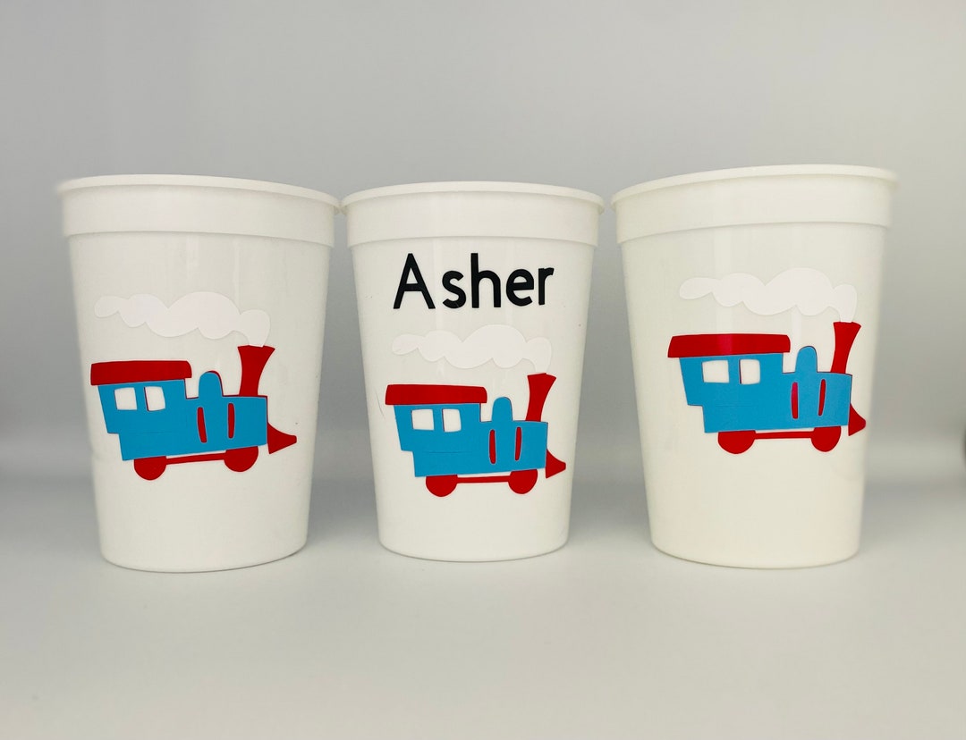 Train Party Cups, Train Birthday Party, Train Baby Shower Cups, Train ...