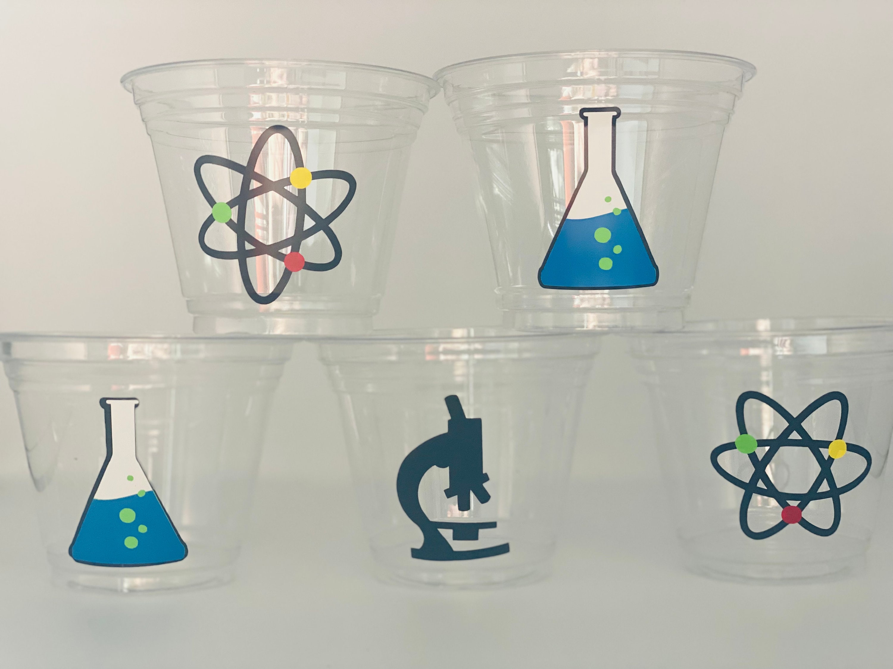 Science Party Snack Cups, Mad Scientist Party Cups, Science Birthday ...