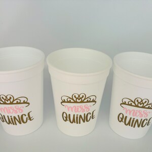 Quinceañera Party Cups, Custom Mis Quince Favors, 16oz Reusable Plastic ...