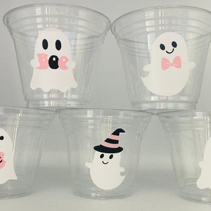 Pink Ghost Party Cups, Halloween Party Snack Cups, Spooky, Scary, Ghost ...